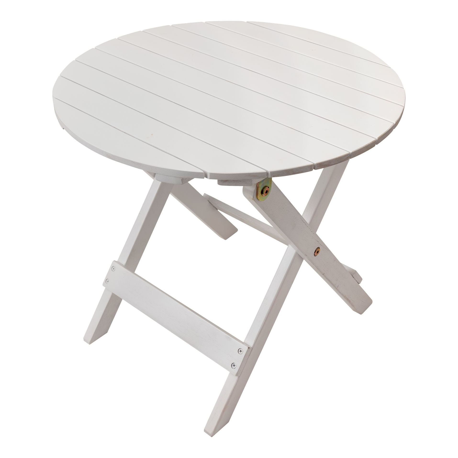 White River Home White Painted Finish Foldable Round Side Table | Cabela's